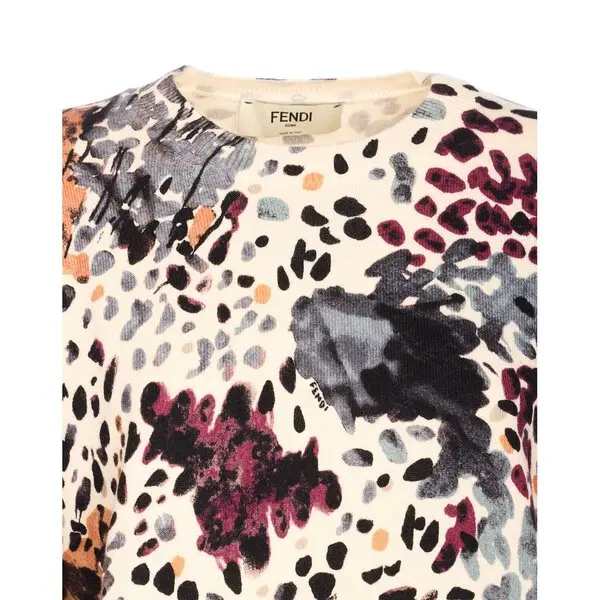 Fendi Effect Graphic Print Long-sleeve Crew Neck Sweater - Multicolor