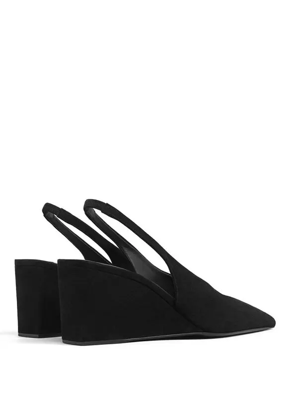 Alaïa Suede Slingback Wedge - Black