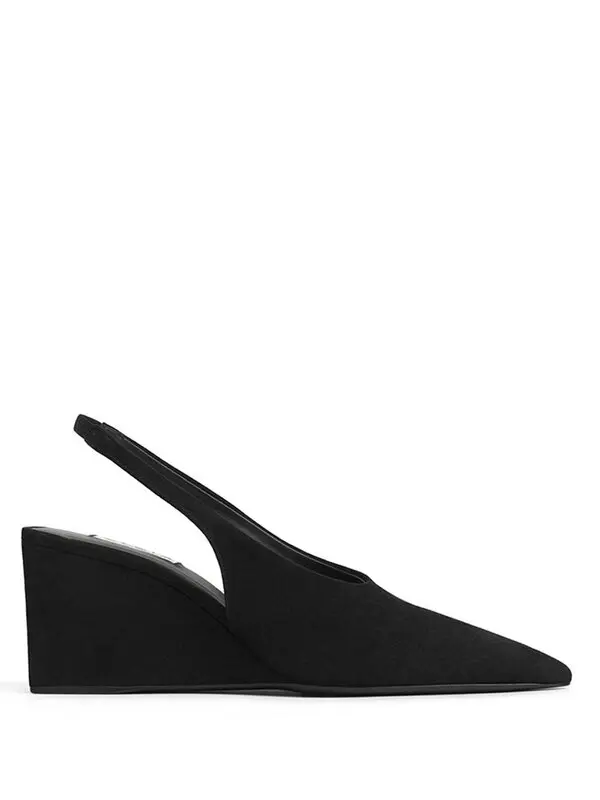 Alaïa Suede Slingback Wedge - Black