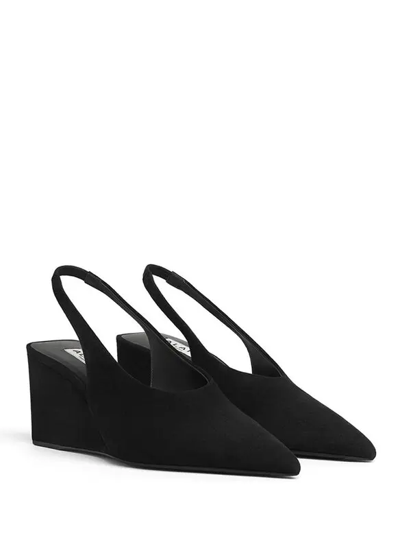 Alaïa Suede Slingback Wedge - Black