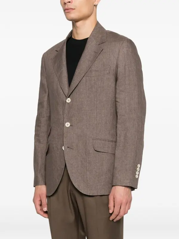 Brunello Cucinelli Linen Single-breasted Jacket - Multicolor