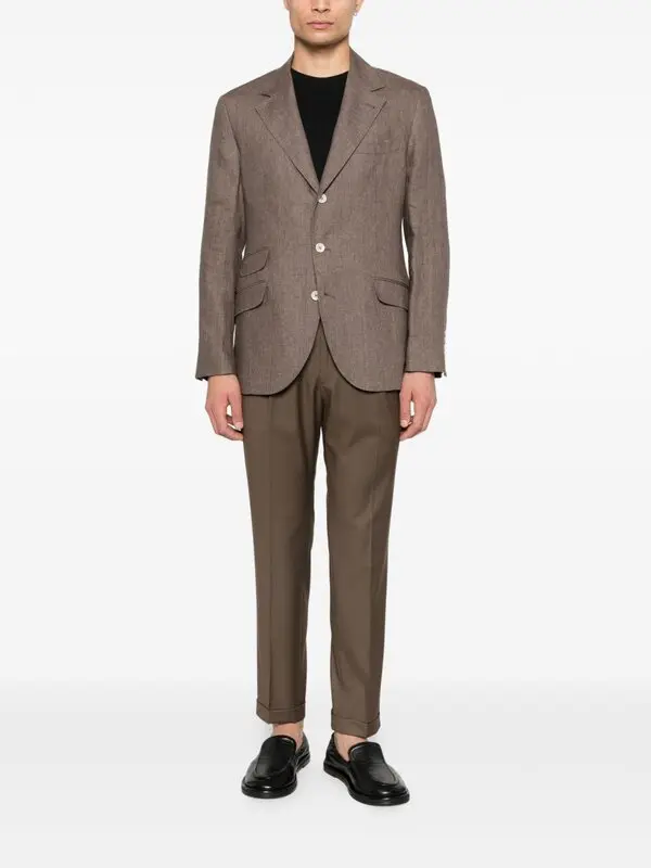 Brunello Cucinelli Linen Single-breasted Jacket - Multicolor