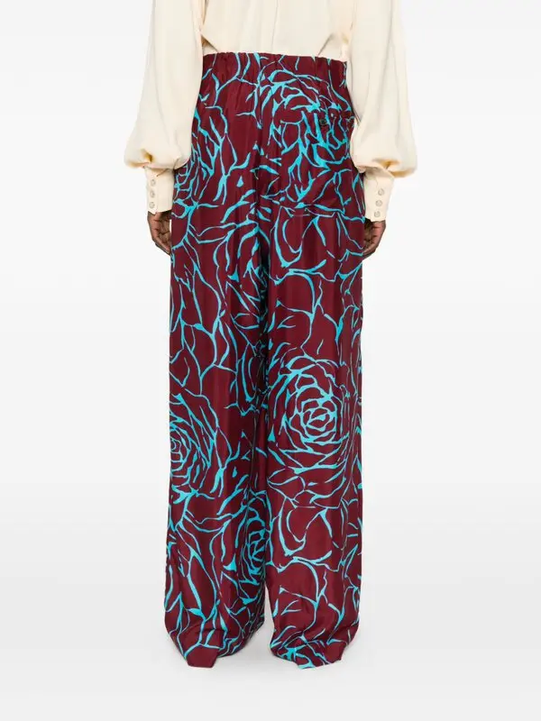 Dries Van Noten Pila Wide-leg Floral Print Trousers - Multicolor