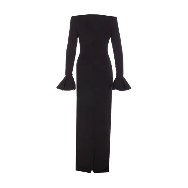 Solace London Anica Maxi Dress With Flared Sleeves - Black