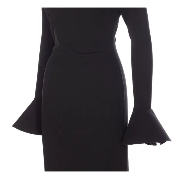 Solace London Anica Maxi Dress With Flared Sleeves - Black