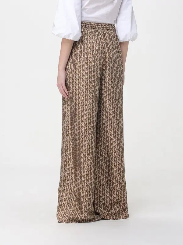 Max Mara Wide Leg Printed Silk Trousers