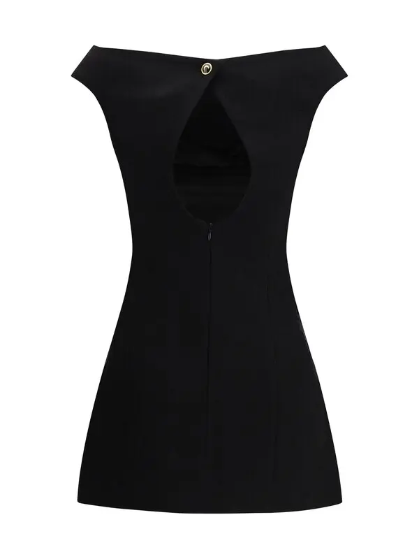 MARINE SERRE Wool Bouclé Sleeveless Mini Dress