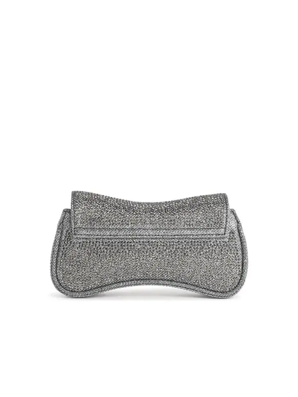 DIESEL® Play Clutch In Silver Glitter Fabric - Gray