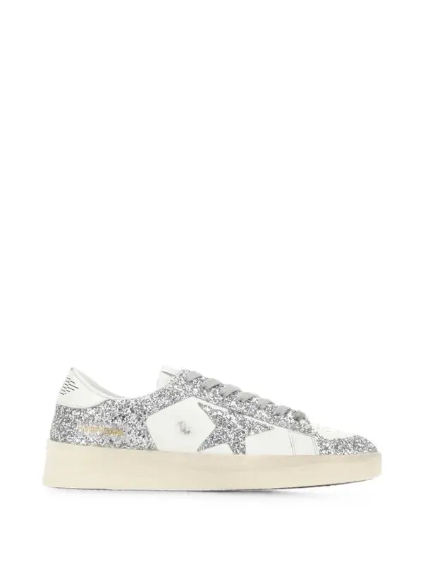GOLDEN GOOSE Stardan Glitter Detail Leather Sneakers