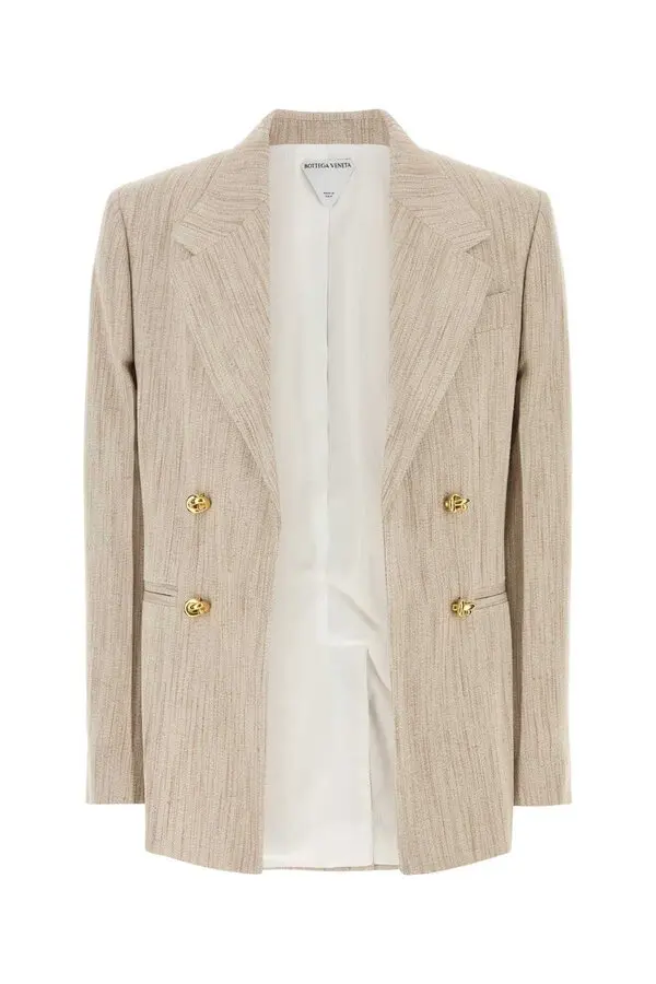 Bottega Veneta Melange Sand Blazer - Brown