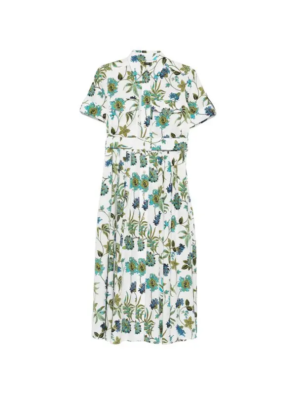 FAY Printed Cotton Chemisier Dress - Multicolor