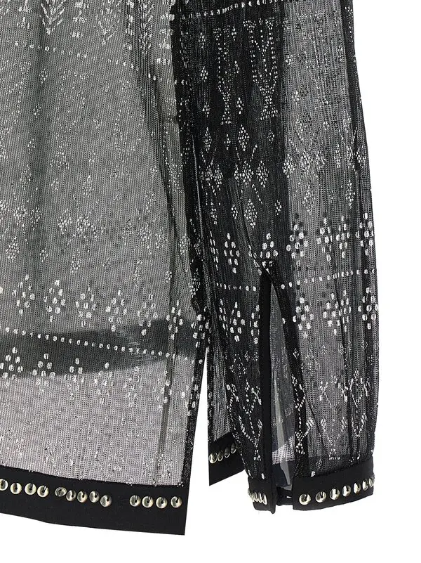 Isabel Marant Étoile Nickie Blouse With Lurex Embroidery And Stud Appliqués