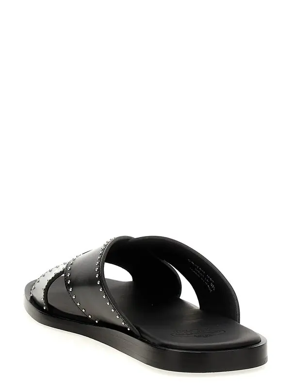 Church's Oriyah Met Leather Sandals With Micro Stud Application