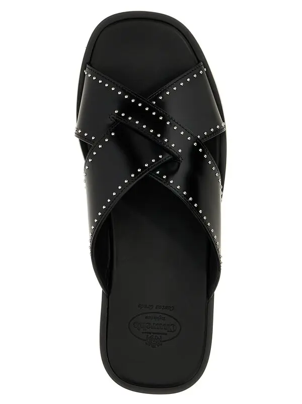 Church's Oriyah Met Leather Sandals With Micro Stud Application