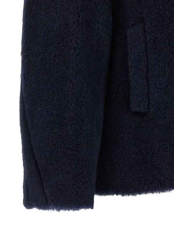 Max Mara Teddy Fabric Short Coat - Blue