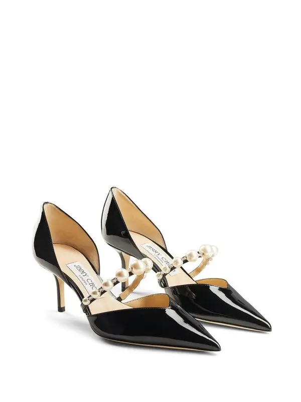 JIMMY CHOO Aurelie Leather Pumps With Faux-pearl Embellishment - Multicolor