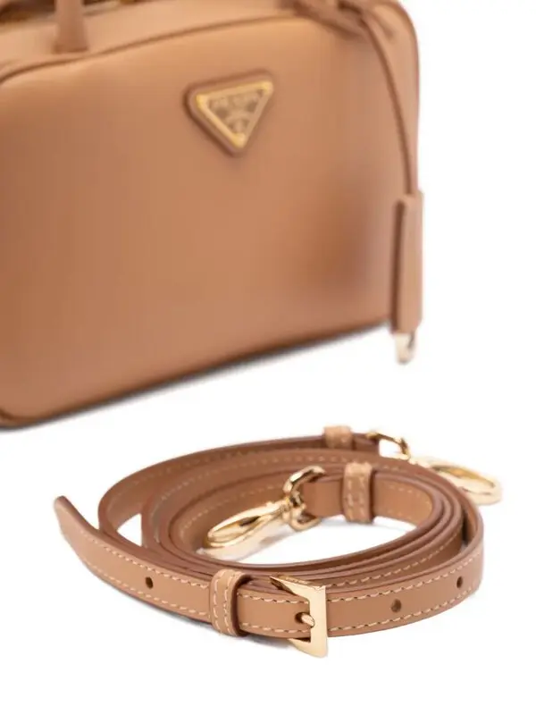 Prada Calf Leather Mini Top Handle Bag With Shoulder Strap - Multicolor
