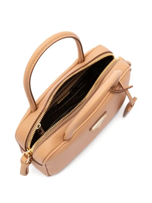 Prada Calf Leather Mini Top Handle Bag With Shoulder Strap - Multicolor