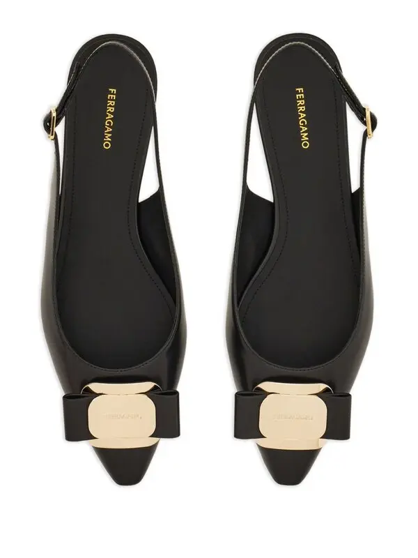FERRAGAMO Leather Slingback Pumps - Multicolor