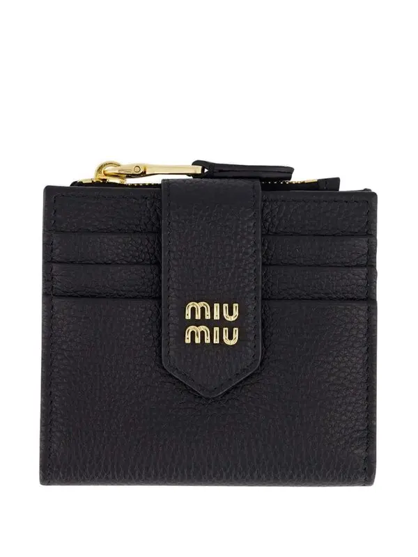 Miu Miu Small Leather Wallet With Coin Case - Black