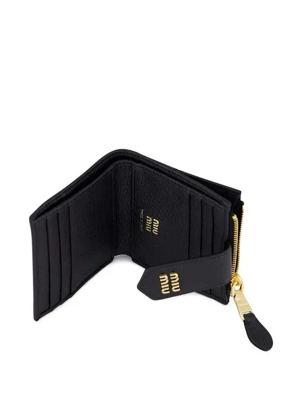 Miu Miu Small Leather Wallet With Coin Case - Black