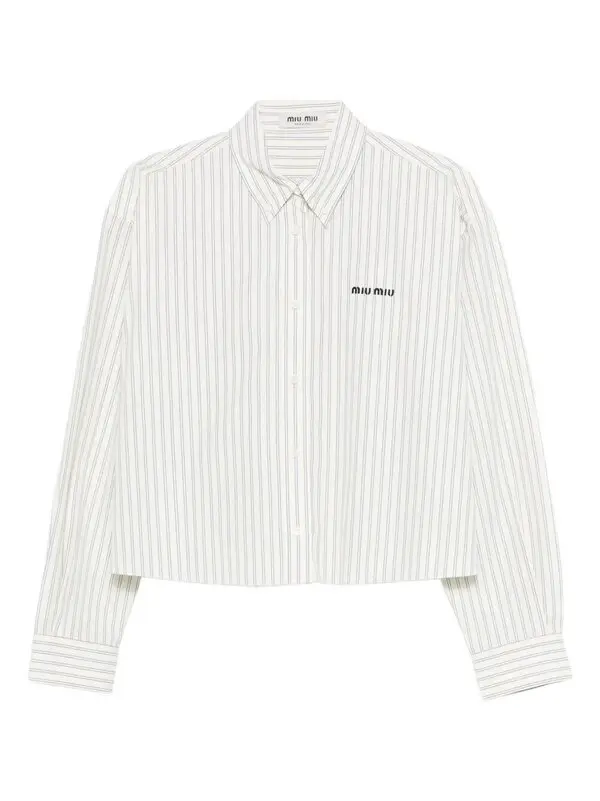 Miu Miu Cropped Striped Shirt - Multicolor