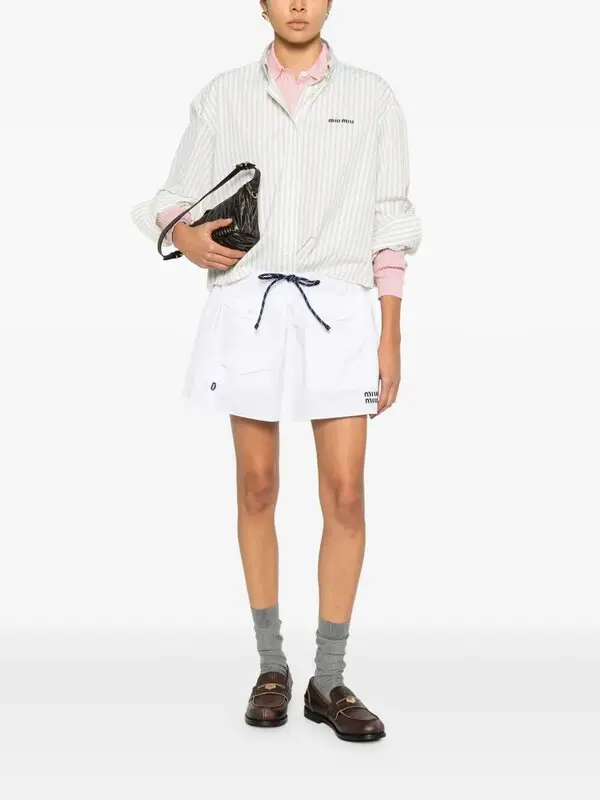 Miu Miu Cropped Striped Shirt - Multicolor