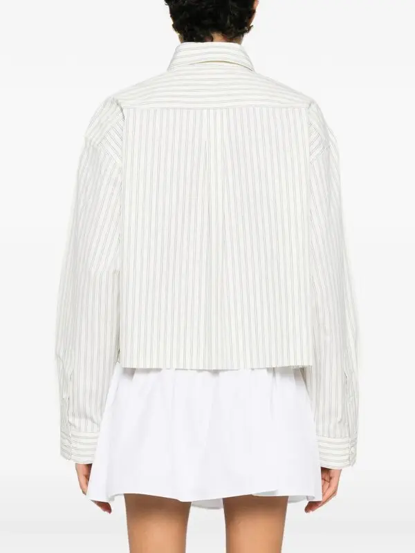 Miu Miu Cropped Striped Shirt - Multicolor