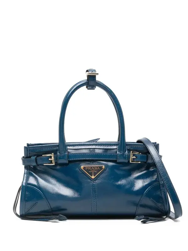 Prada Bonnie Leather Mini Handbag - Blue