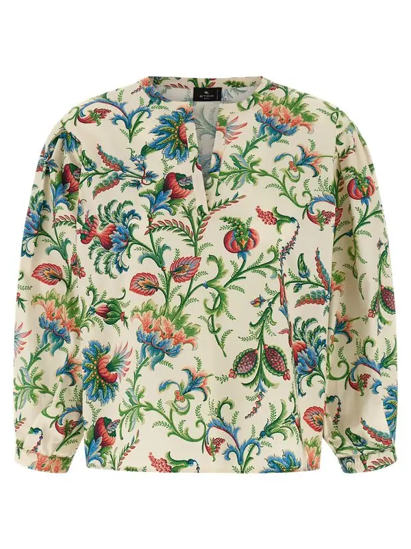 Etro Floral Cotton Blouse - Multicolor