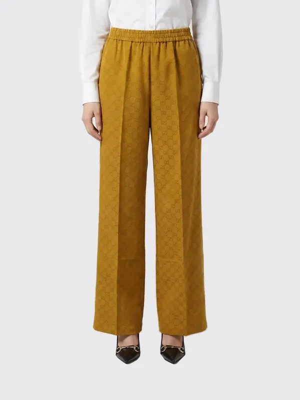 Gucci Beige Monogram Knit Pants - Cream