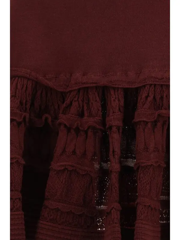 Alaïa Wool Crinoline Ruffle Mini Skirt