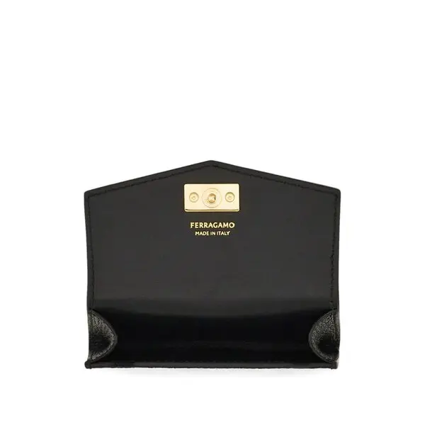 FERRAGAMO Gancini Flip-lock Wrist Strap Foldover Card Holder