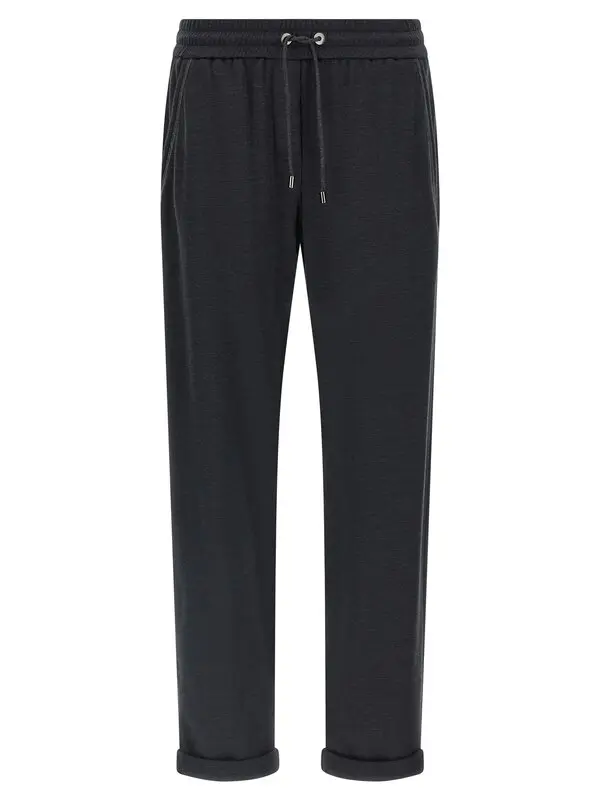Brunello Cucinelli Shiny Monile Pocket Detail Joggers