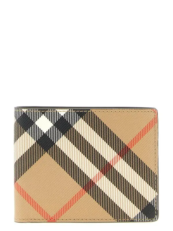 Burberry Check Wallet - Cream