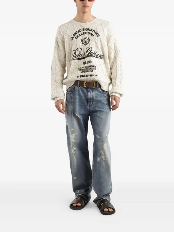 Dolce & Gabbana Oversized Pullover With Interwoven Pattern