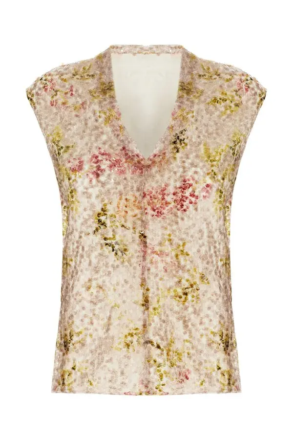 Alberta Ferretti Sleeveless Sequined Top