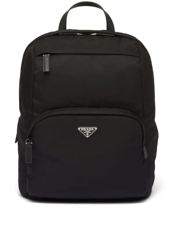 Prada Re-nylon And Saffiano Leather Backpack - Black