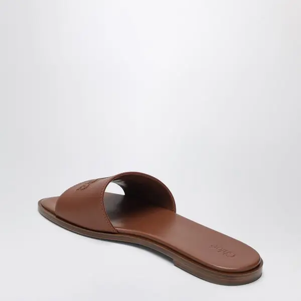 Chloé Leather Mules With Embroidered Logo