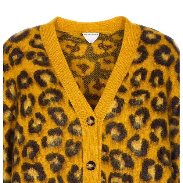 Bottega Veneta Animal Print V-neck Cardigan