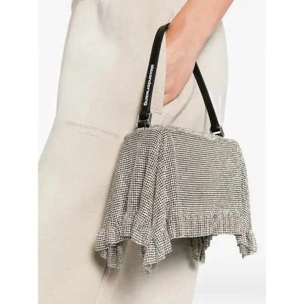 Alexander Wang Crystal Mesh Top Handle Bag With Adjustable Shoulder Strap