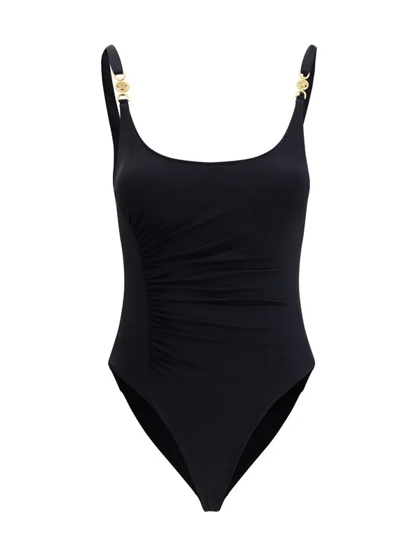 Versace Medusa ’95 Gathered One-piece Swimsuit - Black