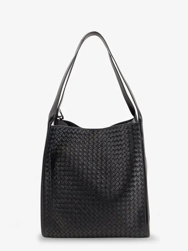 Bottega Veneta Woven Leather Shoulder Bag - Black