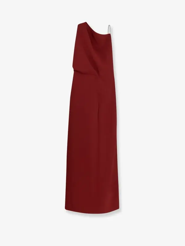 Max Mara Asymmetrical Jewel Detail Maxi Dress - Multicolor