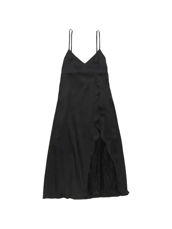 Acne Studios V-neck Spaghetti Strap Dress With Lace Paneling - Multicolor