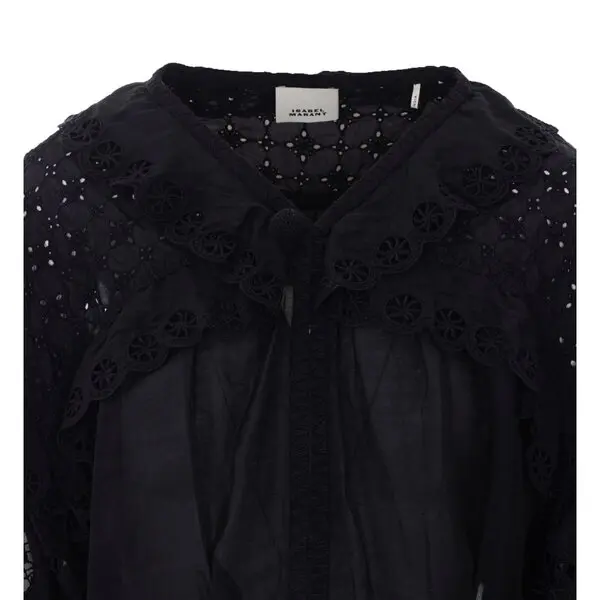 Isabel Marant Étoile Cotton Lace-up Front Blouse - Black