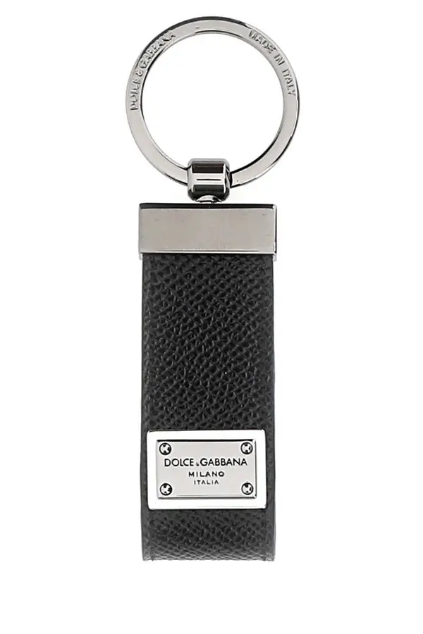 Dolce & Gabbana Leather Key Ring - Black