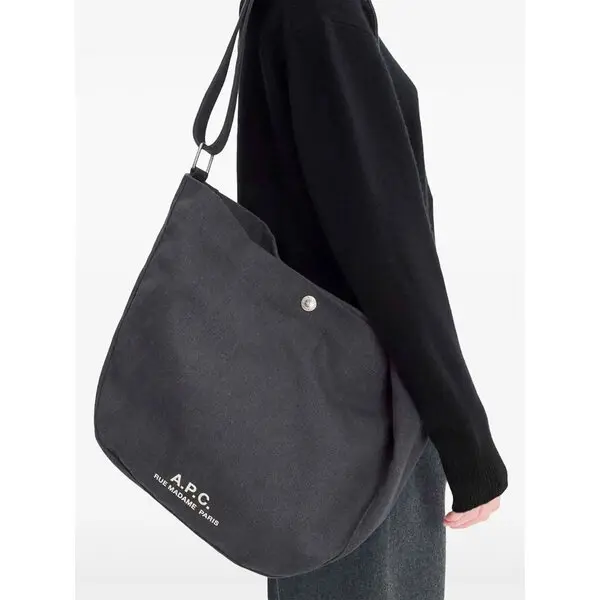 A.p.c. Recycled Cotton Blend Messenger Bag - Black