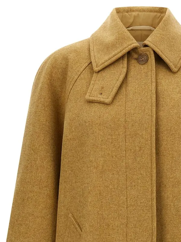 A.p.c. Virgin Wool Coat With Removable Chin Strap