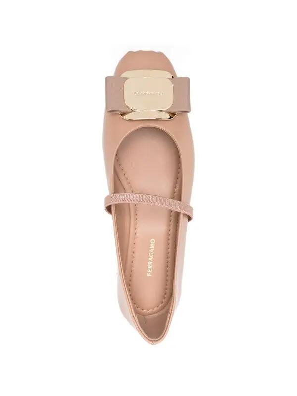 FERRAGAMO Vara Leather Ballerina Flats - Multicolor